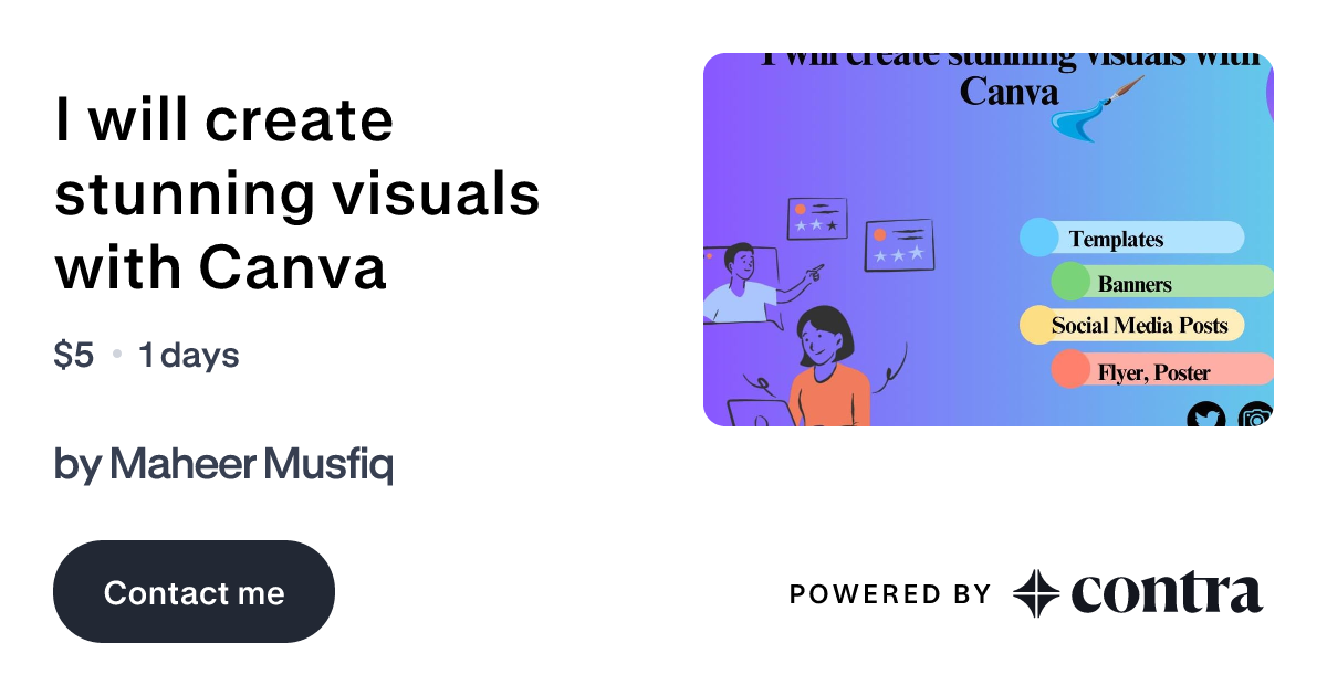 I will create stunning visuals with Canva by Maheer Musfiq