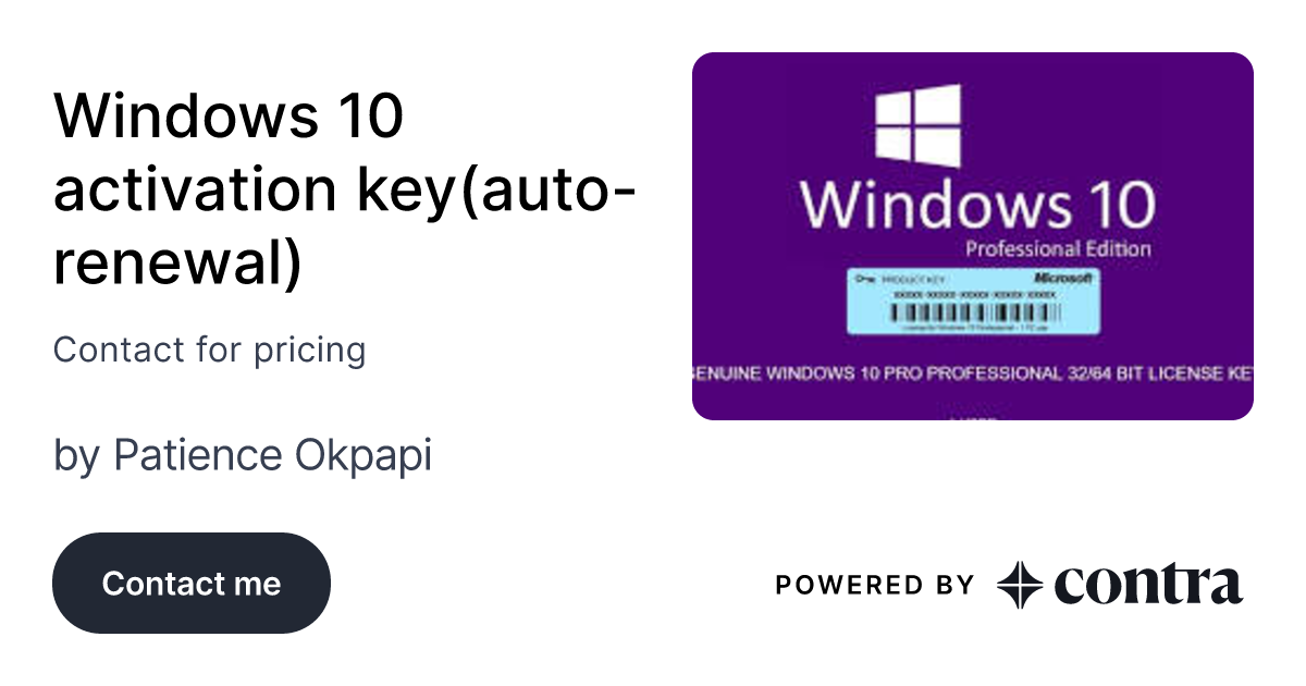 Windows 10 activation key(auto-renewal) by Patience Okpapi Windows 10 activation key(auto-renewal) by Patience Okpapi