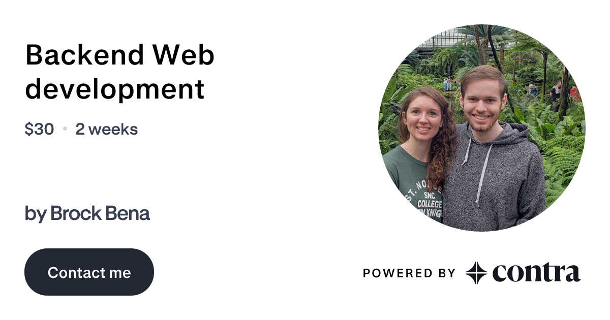 Backend Web development by Brock Bena