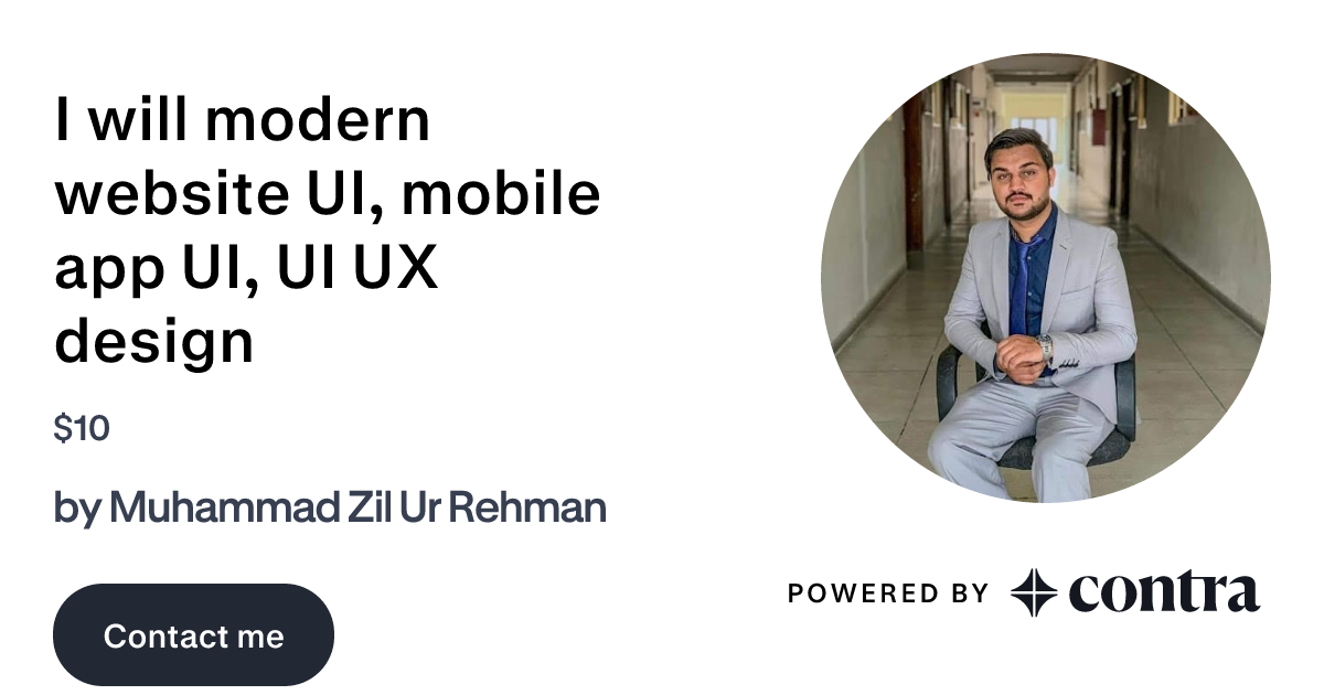 I will modern website UI, mobile app UI, UI UX design by Muhammad Zil Ur Rehman