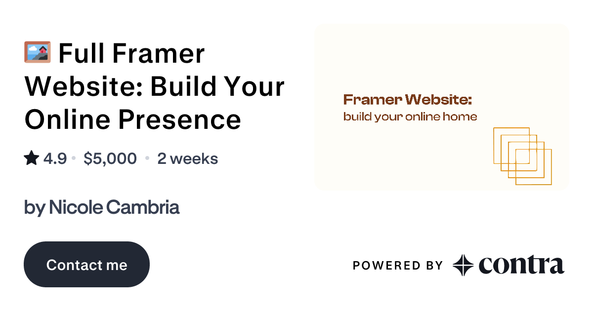 🖼️ Full Framer Website: Build Your Online Presence by Nicole Cambria