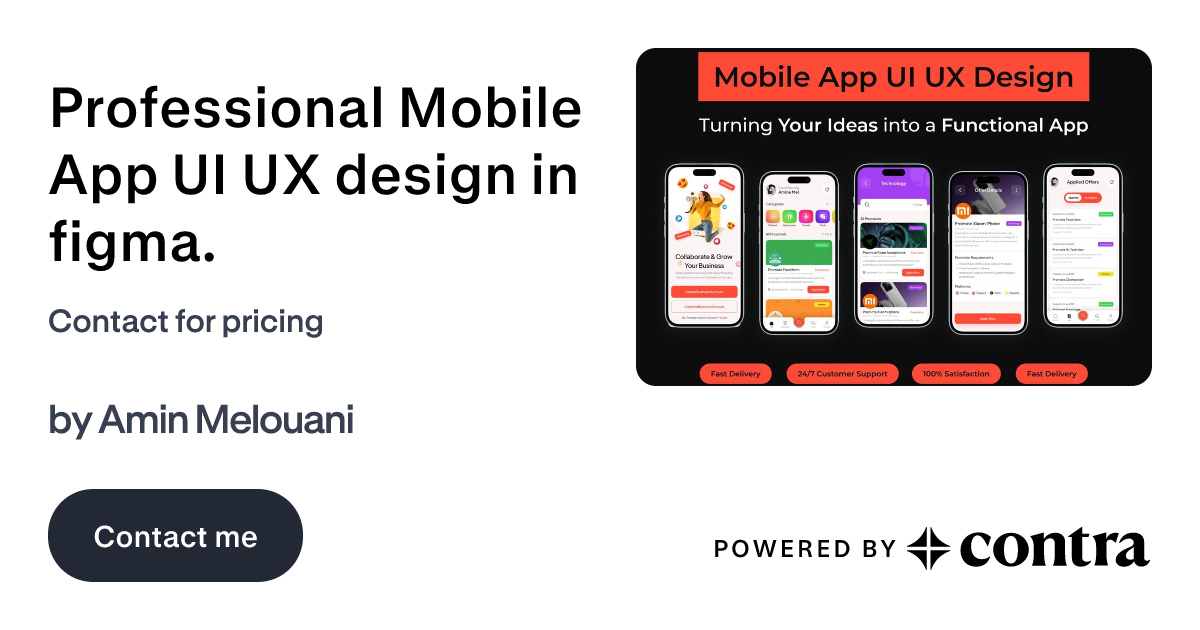 Professional Mobile App UI UX design in figma. by Amin Melouani