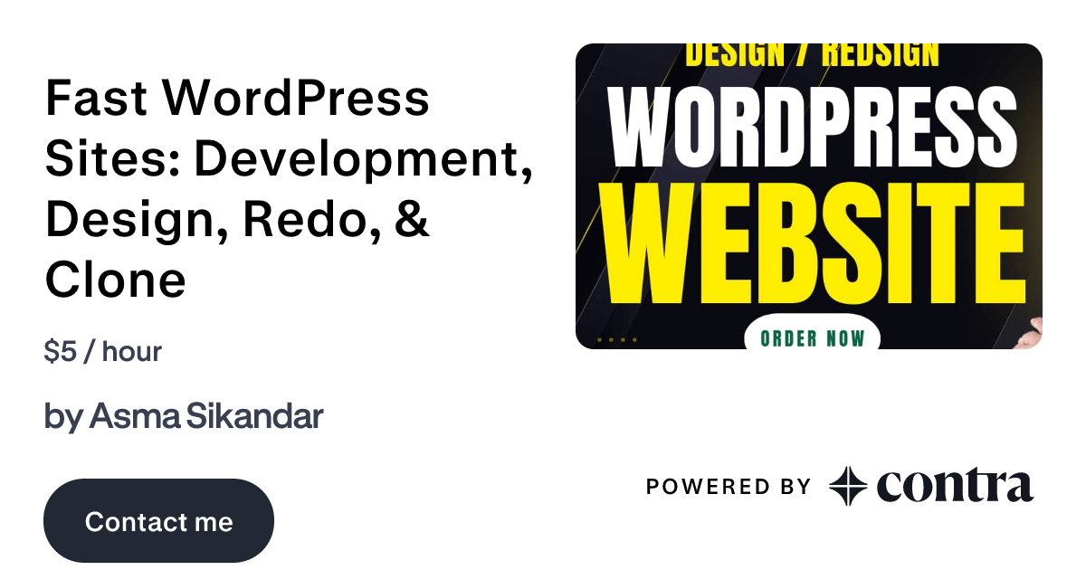 Fast WordPress Sites: Development, Design, Redo, & Clone by Asma Sikandar