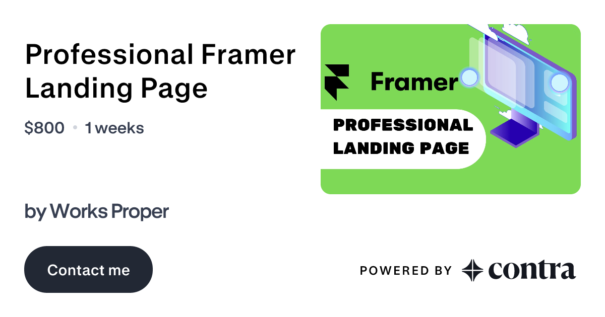 Professional Framer Landing Page by Works Proper