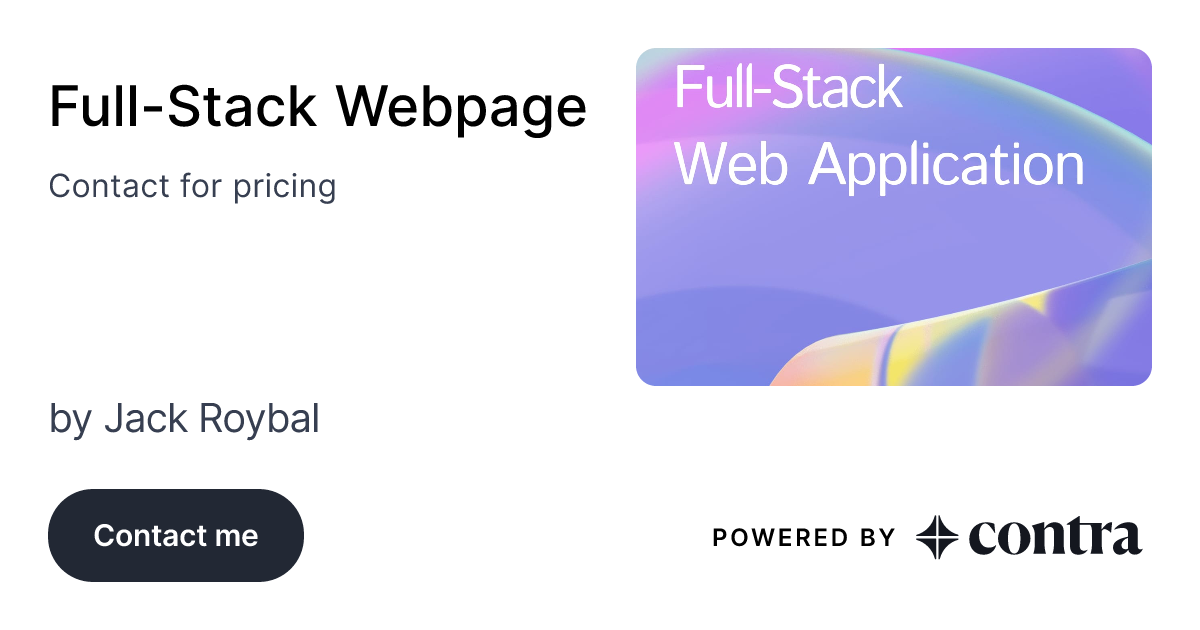Full-Stack Webpage by Jack Roybal Full-Stack Webpage by Jack Roybal