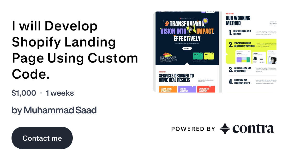 I will Design Shopify Landing Page Using Custom Code. by Muhammad Saad