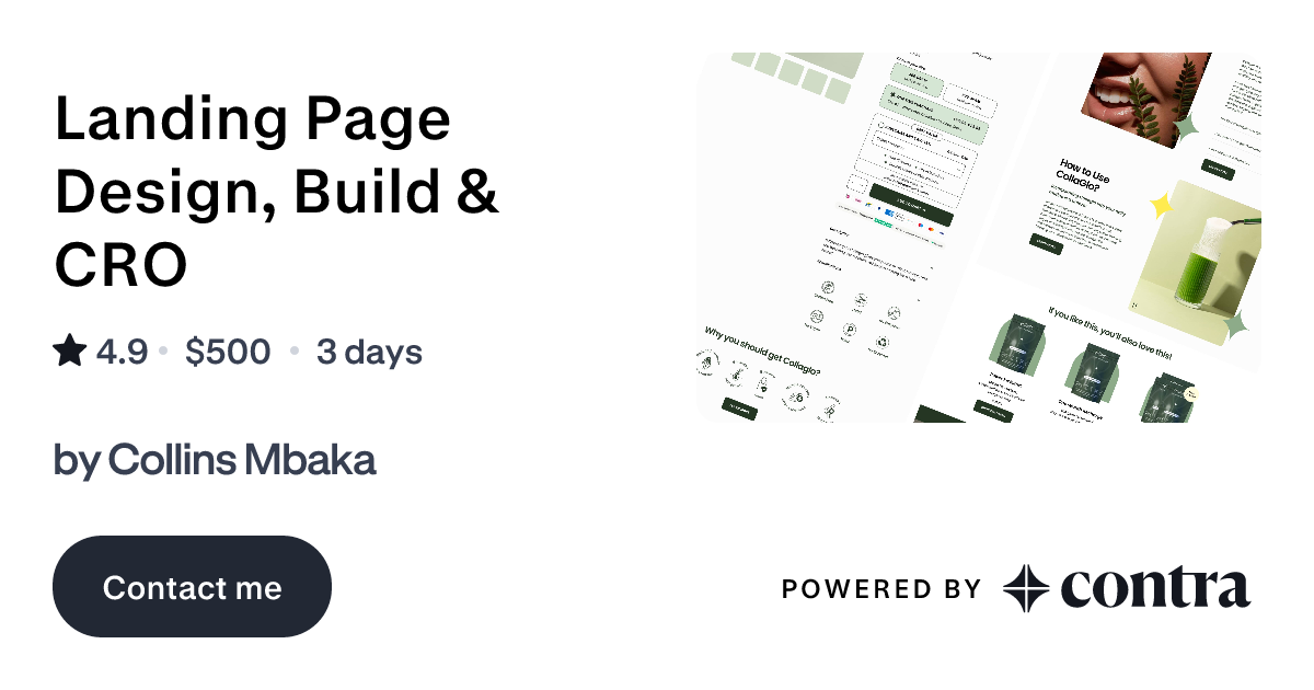 Landing Page Design, Build & CRO by Collins Mbaka