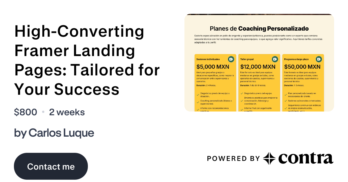 High Converting Framer Landing Pages Tailored For Your Success By