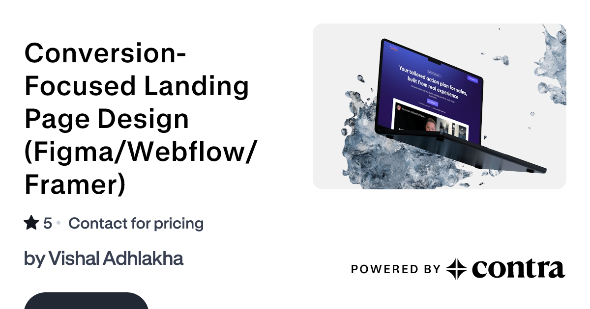 Conversion-Focused Landing Page Design (Figma/Webflow/Framer) by Vishal ...