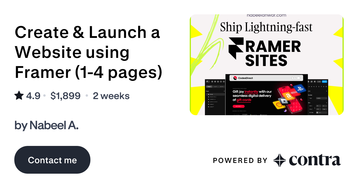 Create & Launch a Website using Framer by Nabeel A.