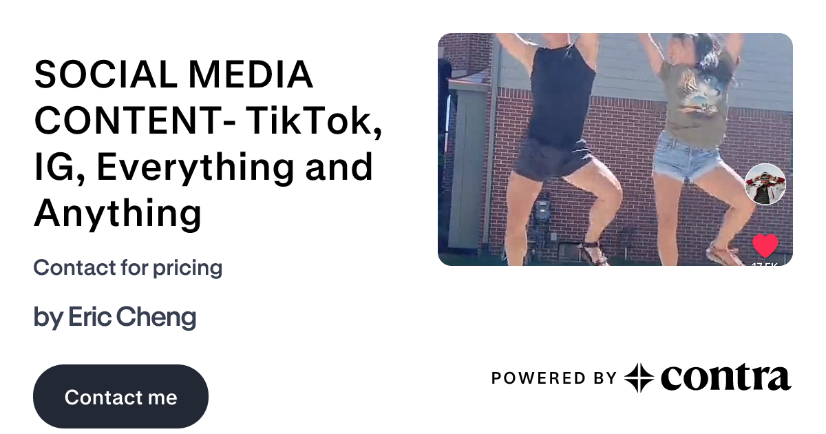 SOCIAL MEDIA CONTENT- TikTok, IG, Everything and Anything by Eric Cheng