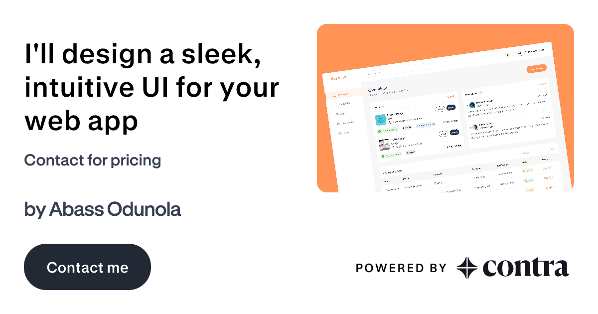 I'll design a sleek, intuitive UI for your web app by Abass Odunola