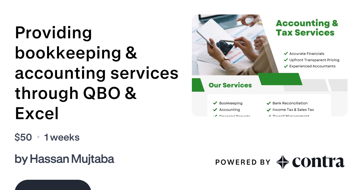 Providing bookkeeping & accounting services through QBO & Excel by ...