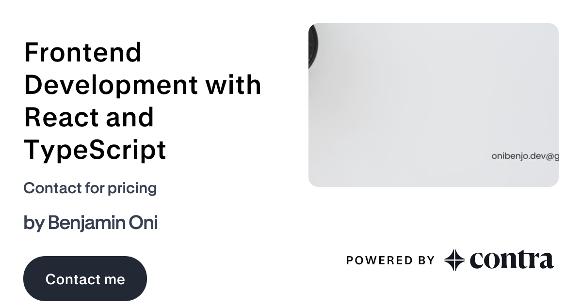 Frontend Development with React and TypeScript by Benjamin Oni