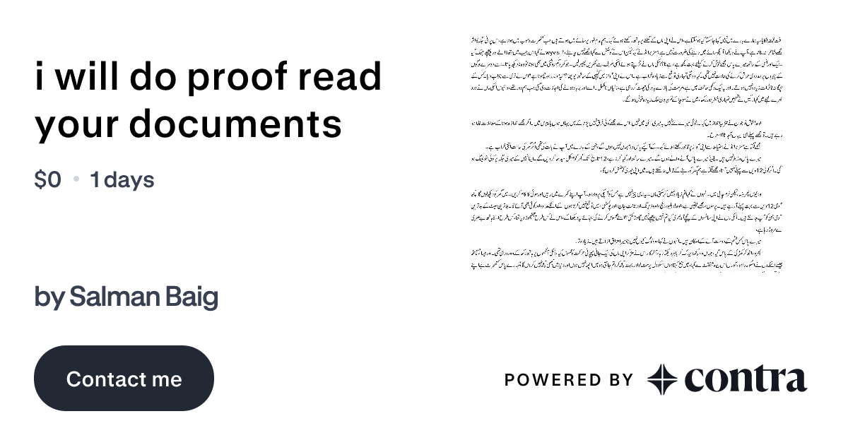 i will do proof read your documents by Salman Baig
