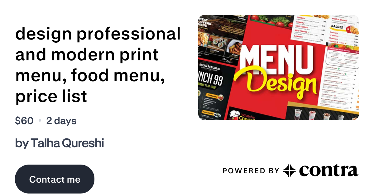 design professional and modern print menu, food menu, price list by ...
