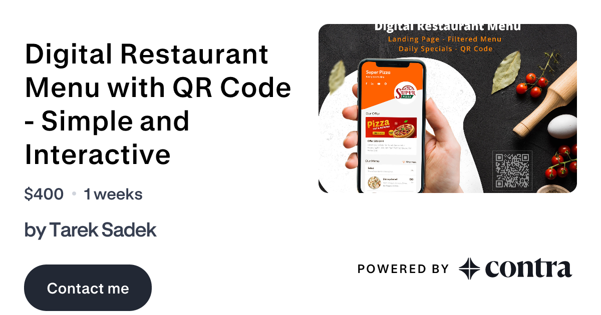 Digital Restaurant Menu with QR Code - Simple and Interactive by Tarek ...