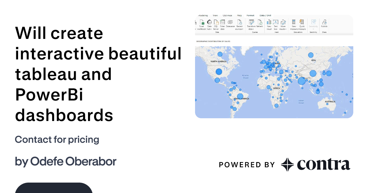 Will create interactive beautiful tableau and PowerBi dashboards by ...