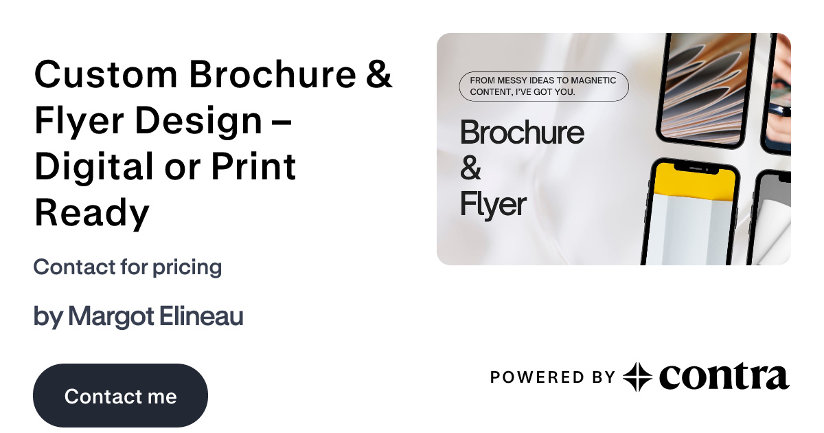 Custom Brochure & Flyer Design – Digital or Print Ready by MARGOT ELINEAU