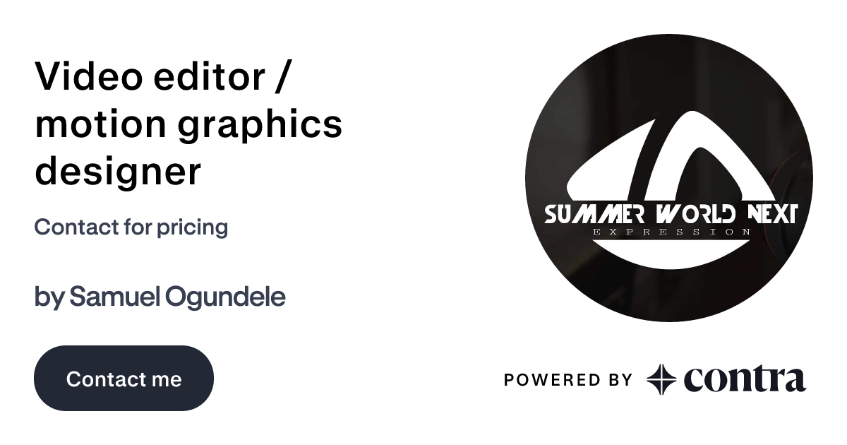 Video editor / motion graphics designer by Olasunkanmi Ogundele