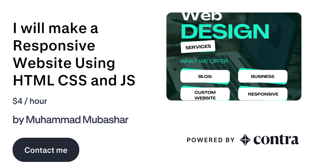 I will make a Responsive Website Using HTML CSS and JS by Muhammad Mubashar