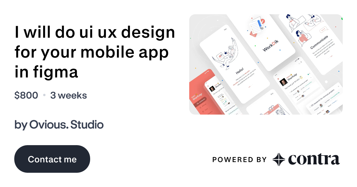 I will do ui ux design for your mobile app in figma by Ovious. Studio