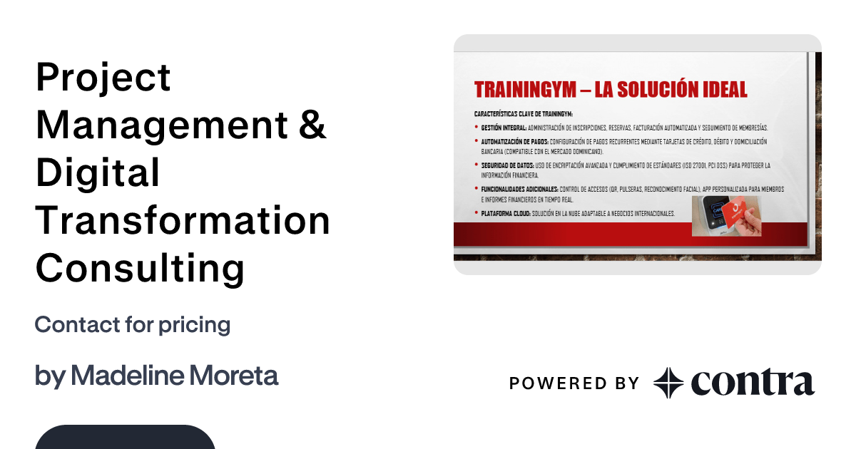 Project Management & Digital Transformation Consulting by Madeline Moreta