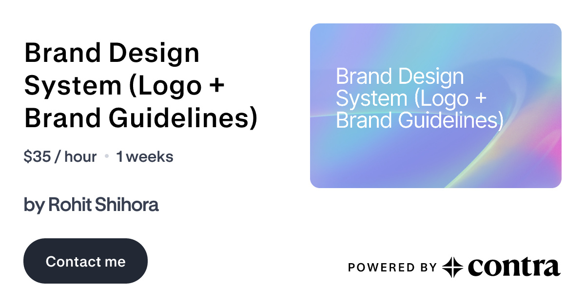 Brand Design System (Logo + Brand Guidelines) by Rohit Shihora