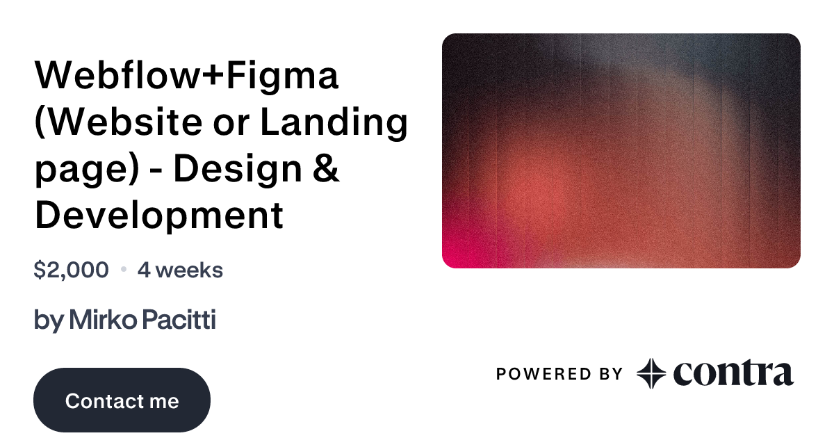 Webflow+Figma (Website or Landing page) - Design & Development by Mirko P.