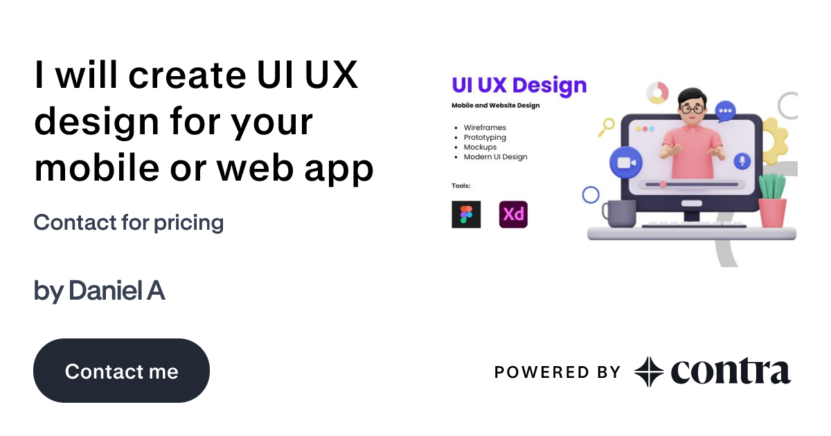 I will create UI UX design for your mobile or web app by Daniel A