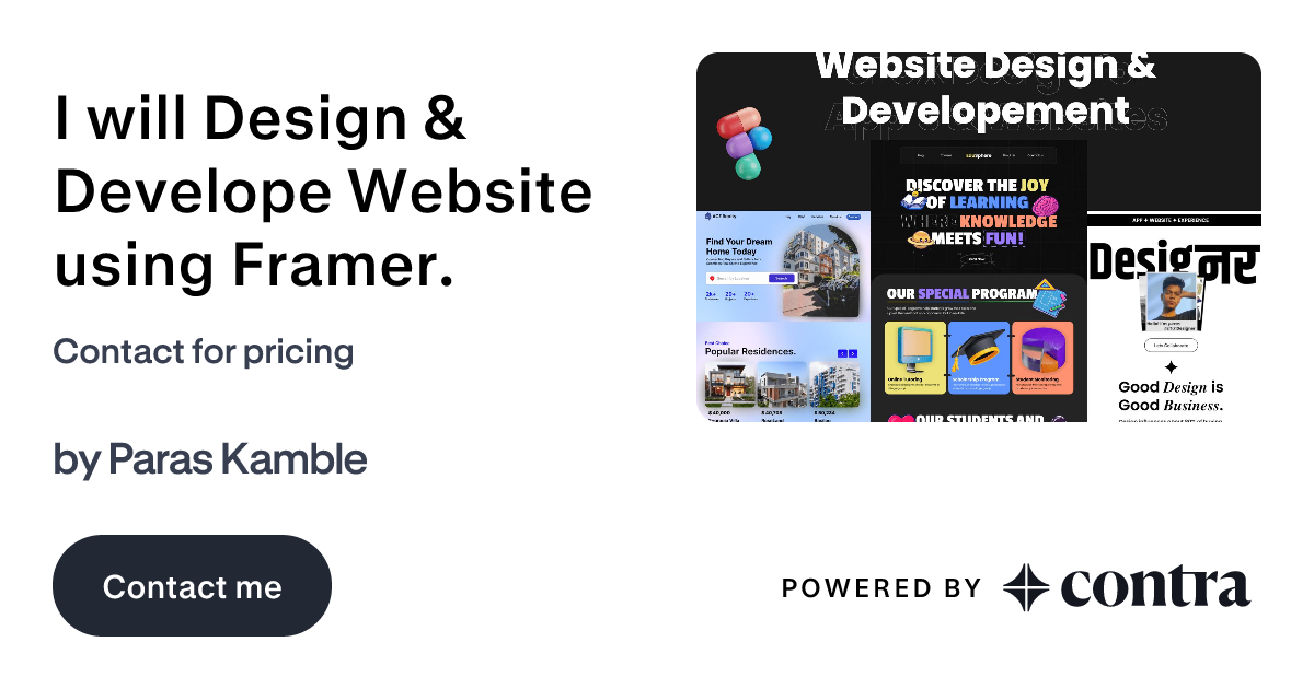 I will Design & Develope Website using Framer. by Paras Kamble