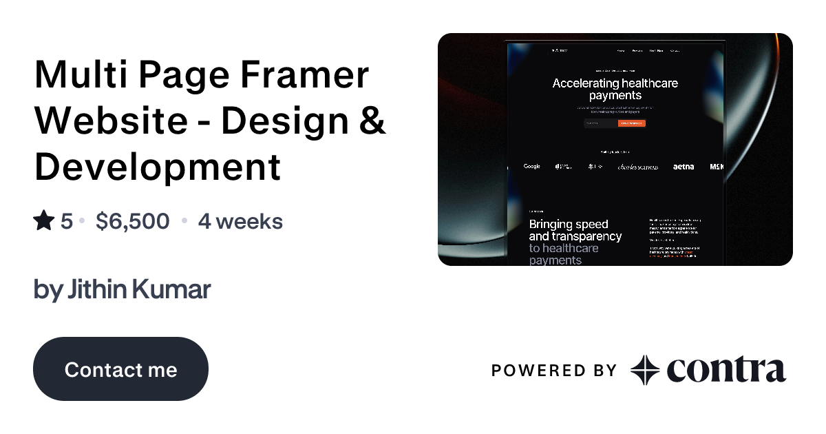 Multi Page Framer Website - Design & Development by Jithin Kumar
