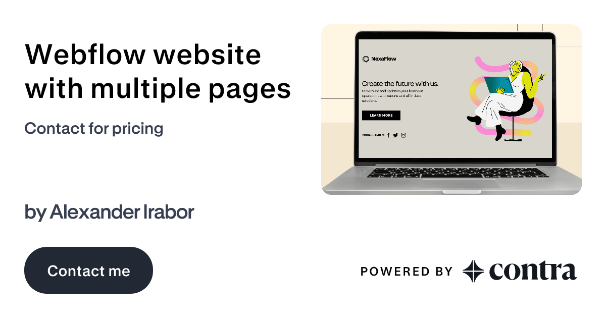 Webflow website with multiple pages by Alexander Irabor