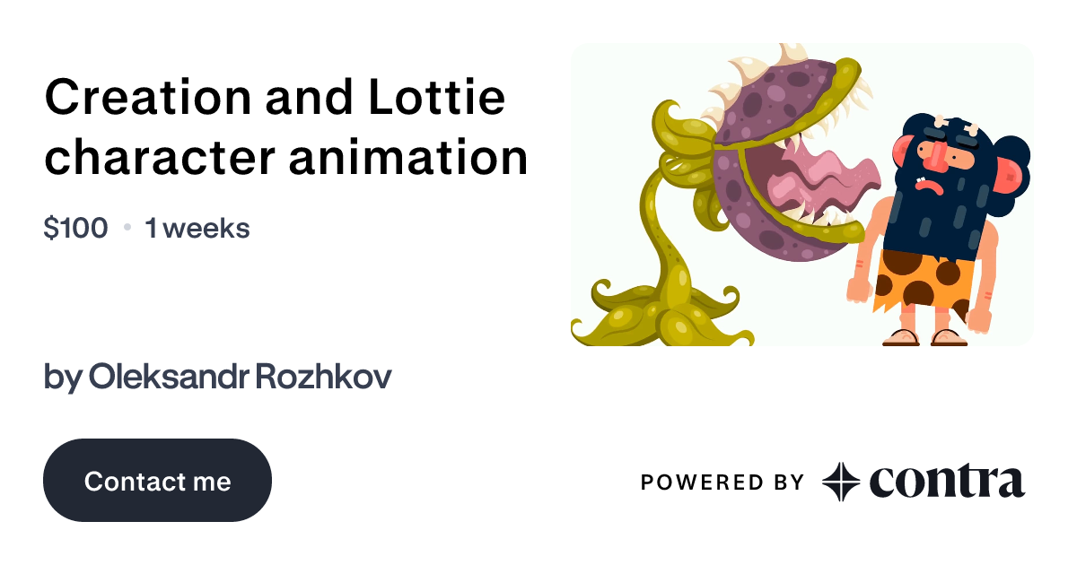 Creation and Lottie character animation by Oleksandr Rozhkov