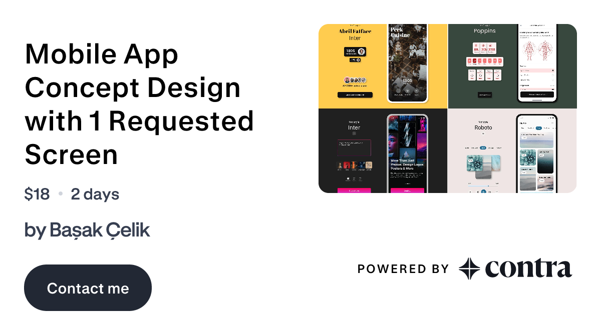 Mobile App Concept Design with 1 Requested Screen by Başak Çelik