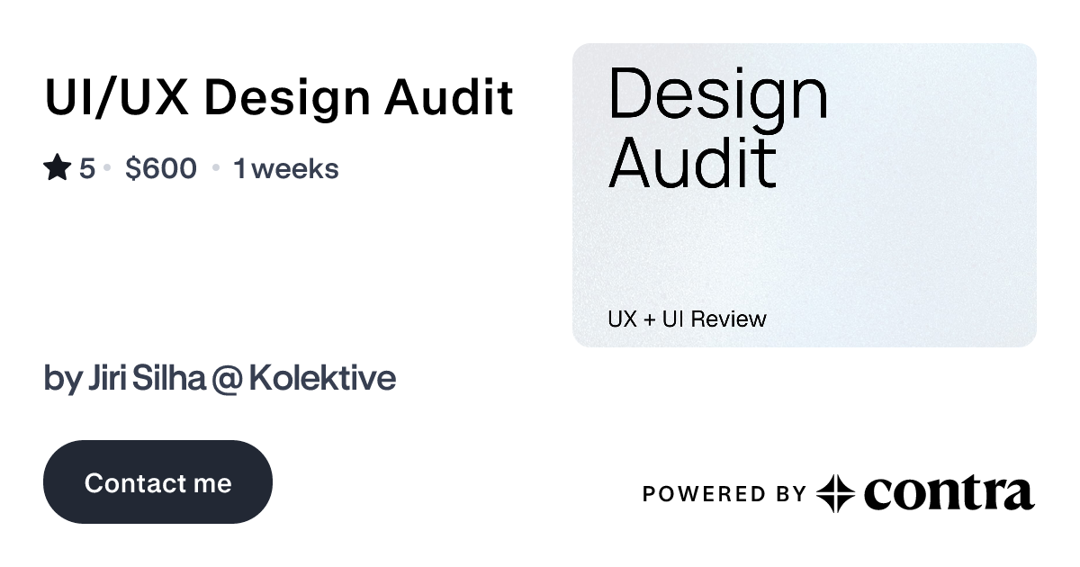 UI/UX Design Audit by Jiri Silha @ Kolektive