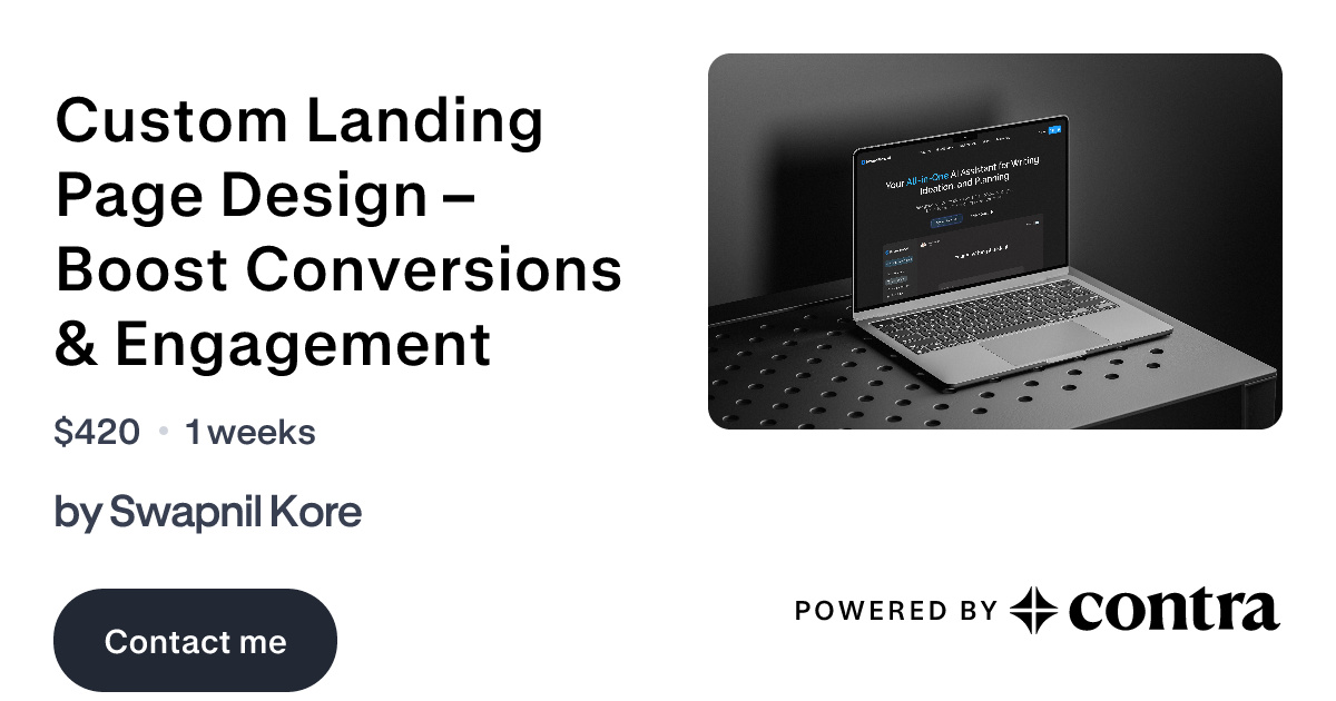 Custom Landing Page Design – Boost Conversions & Engagement by Swapnil Kore