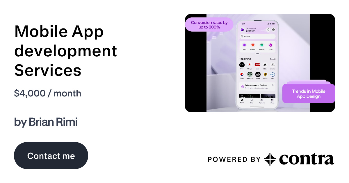 Mobile App UI UX Services by Brian Rimi