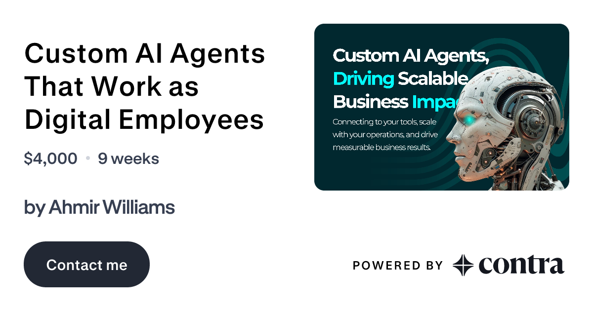 Custom AI Agents That Work as Digital Employees by Ahmir Williams