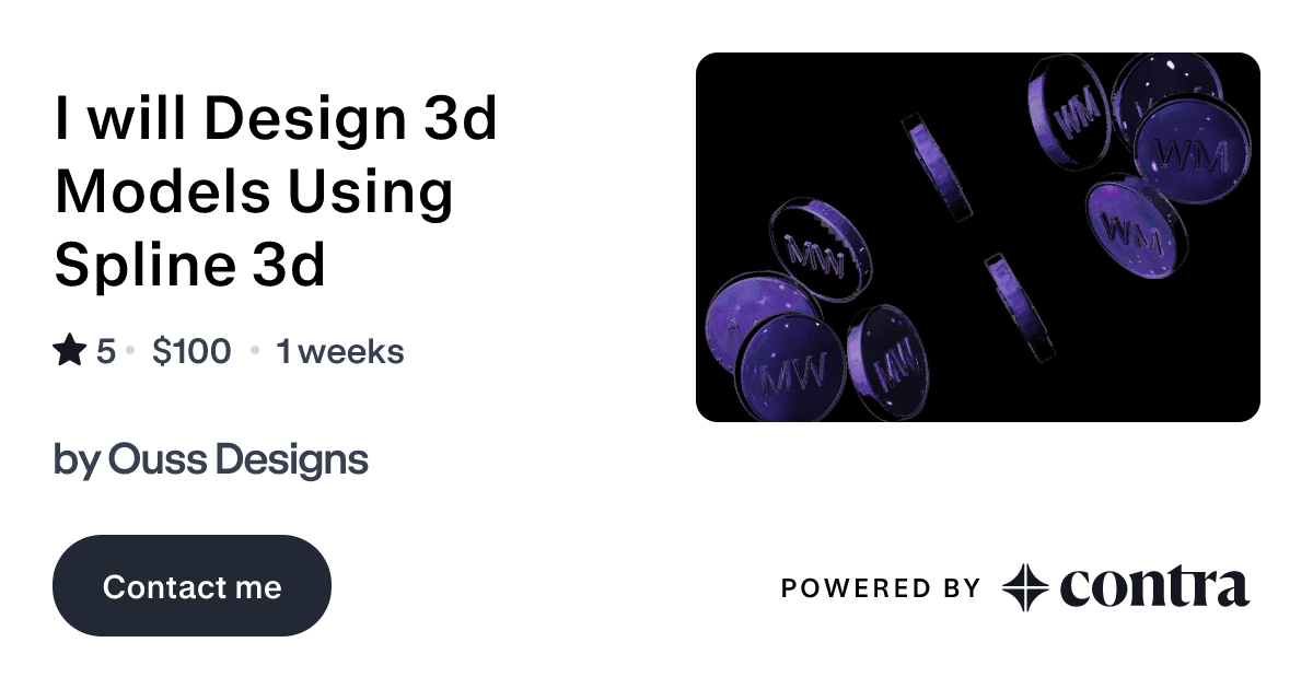 I will design 3d models using spline 3d by Web Masters