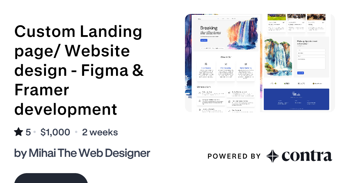 Custom Landing page/ Website design - Figma & Framer development by ...