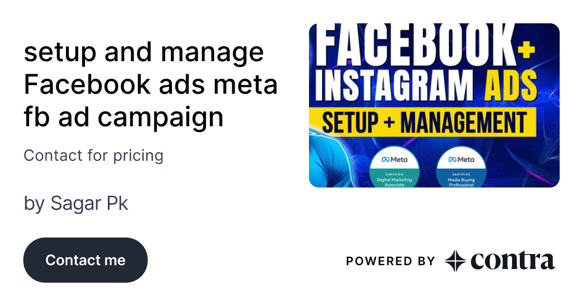 setup and manage Facebook ads meta fb ad campaign by Sagar Pk setup and manage Facebook ads meta fb ad campaign by Sagar Pk