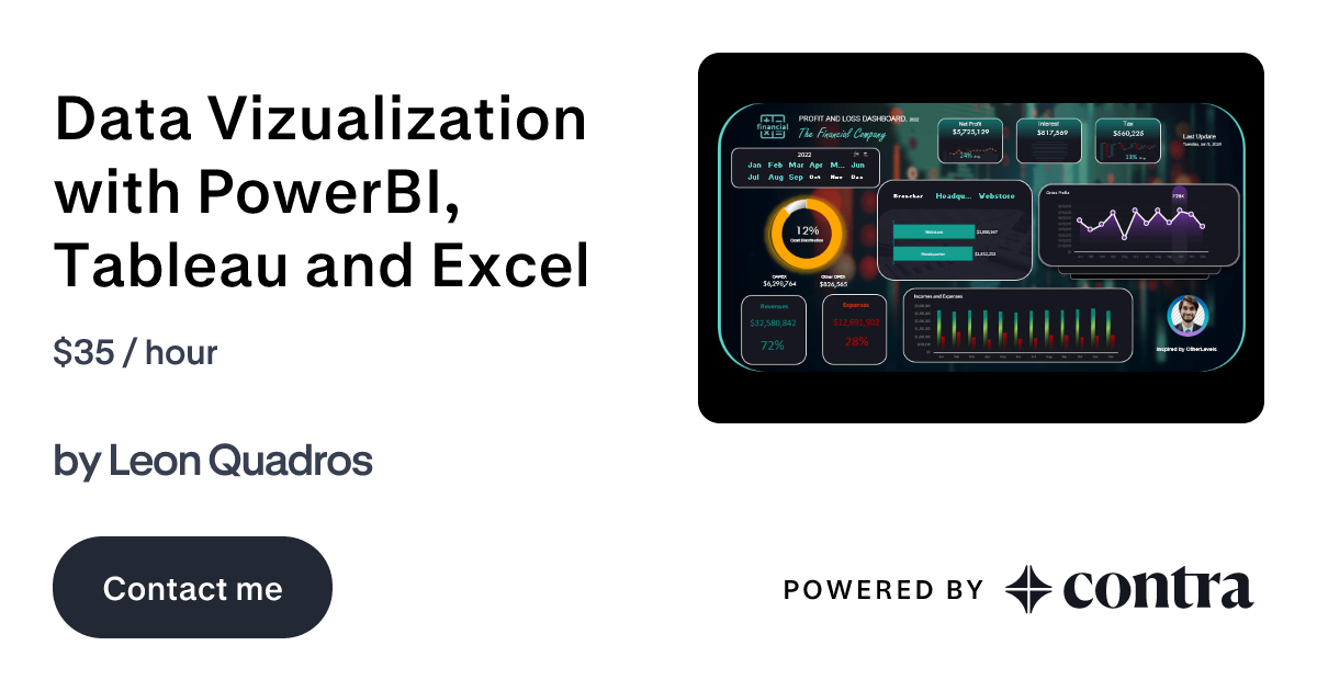 Data Vizualization With Powerbi Tableau And Excel By Leon Quadros