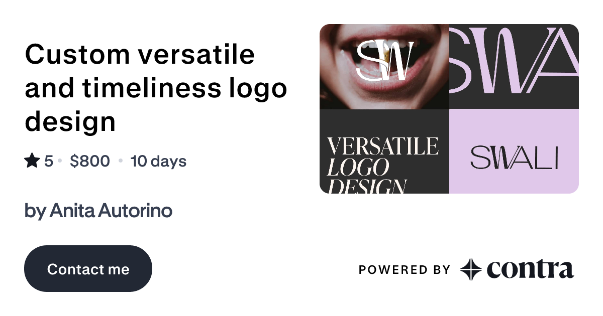 Custom versatile and timeliness logo design by Anita Autorino