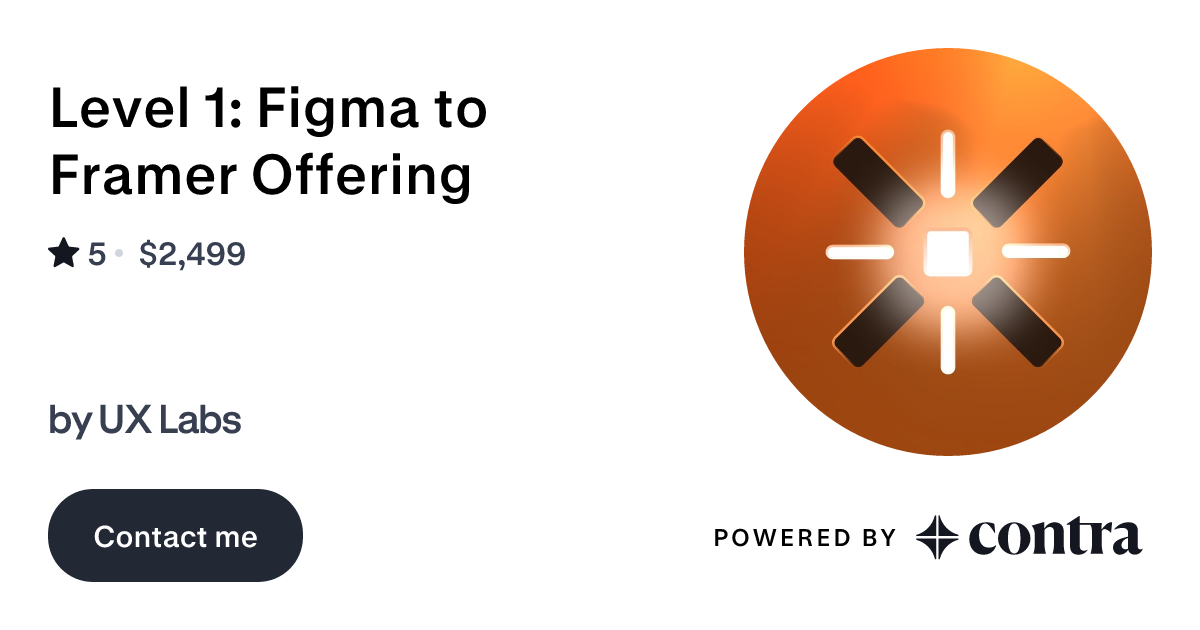 Level 1: Figma to Framer Offering by Team Nocoloco