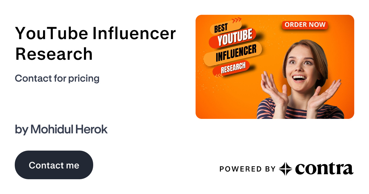 YouTube Influencer Research by Mohidul Herok