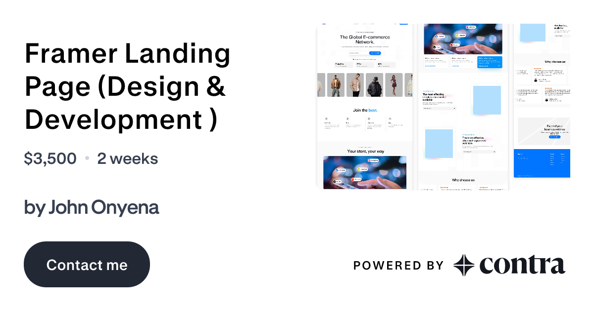 Framer Landing Page (Design & Development ) by John Onyena