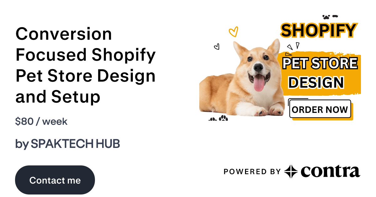 Conversion Focused Shopify Pet Store Design and Setup by SPAKTECH HUB