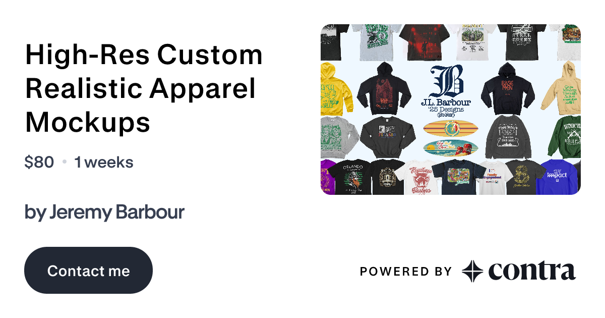 High-Res Custom Realistic Apparel Mockups by Jeremy Barbour