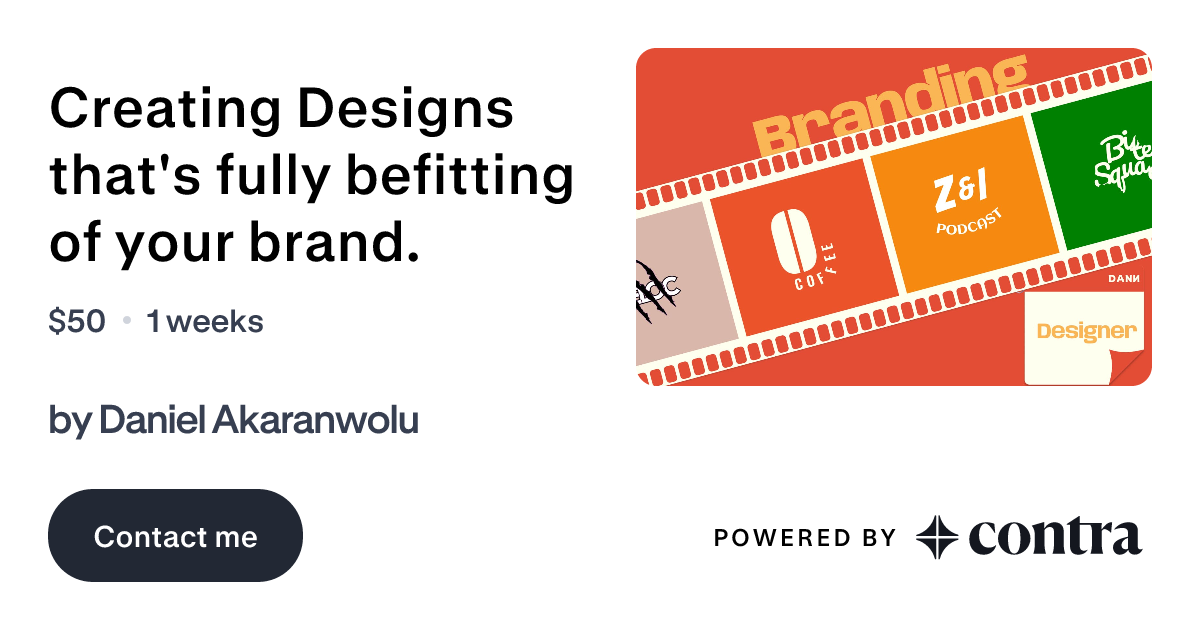 Creating Designs that's fully befitting of your brand. by Daniel Akaranwolu